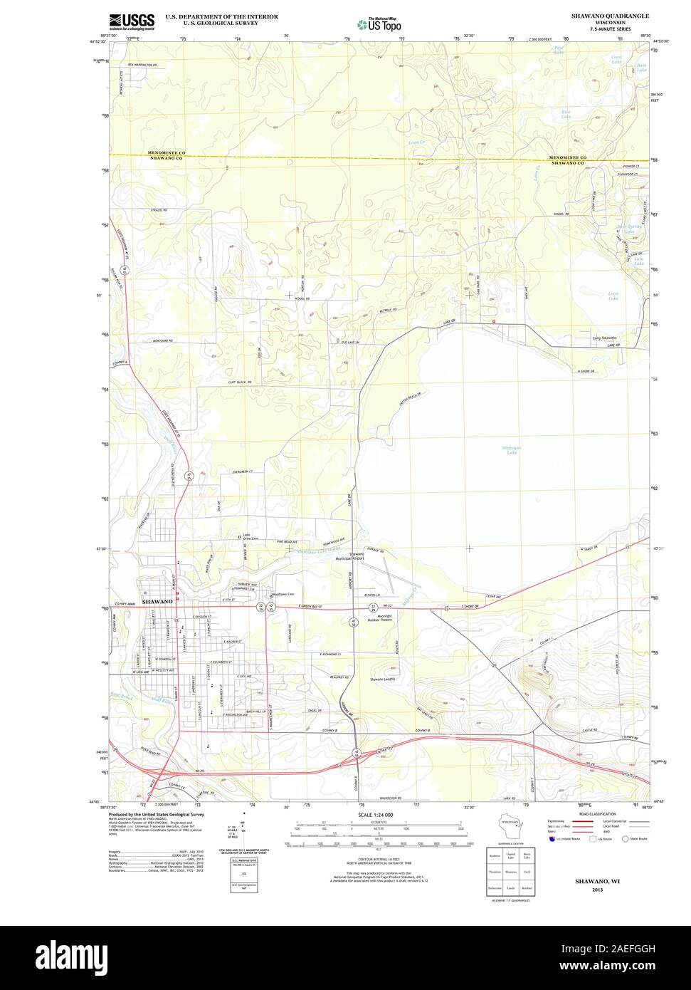 Map of shawano hi-res stock photography and images - Alamy