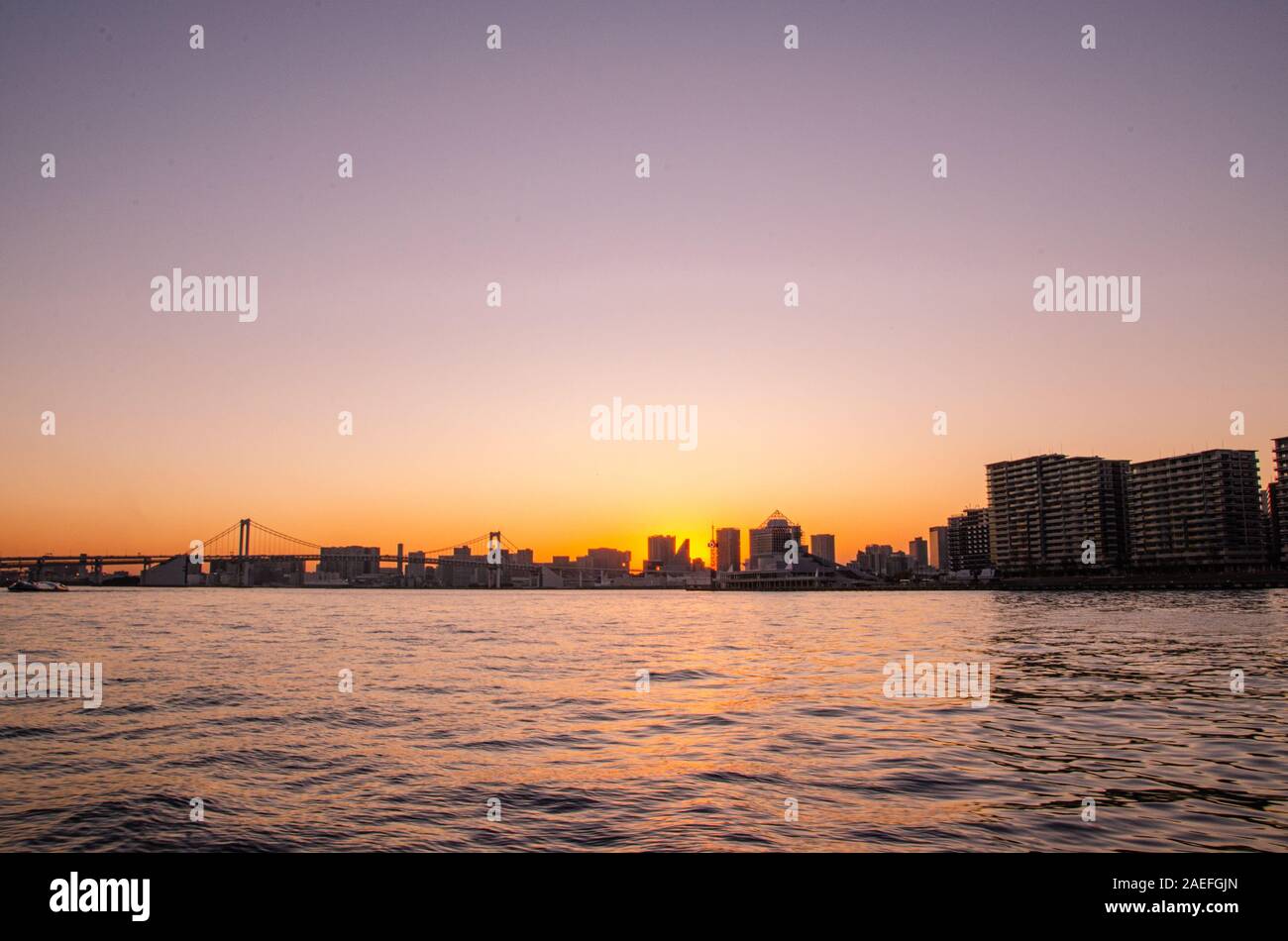 Sunset in Tokyo River, Japan Stock Photo - Alamy