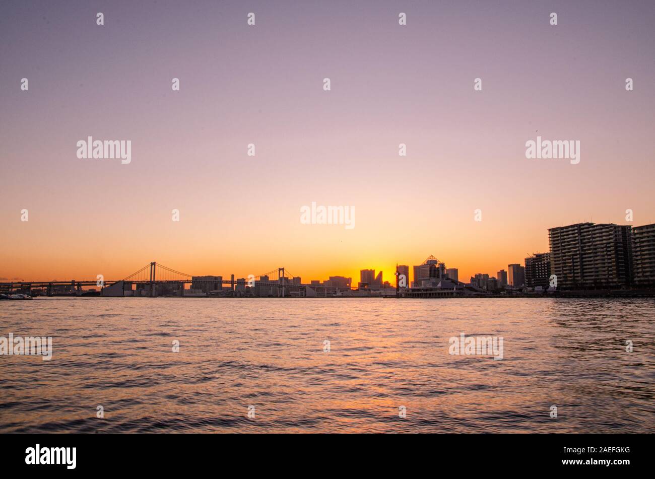 Sunset in Tokyo River, Japan Stock Photo - Alamy