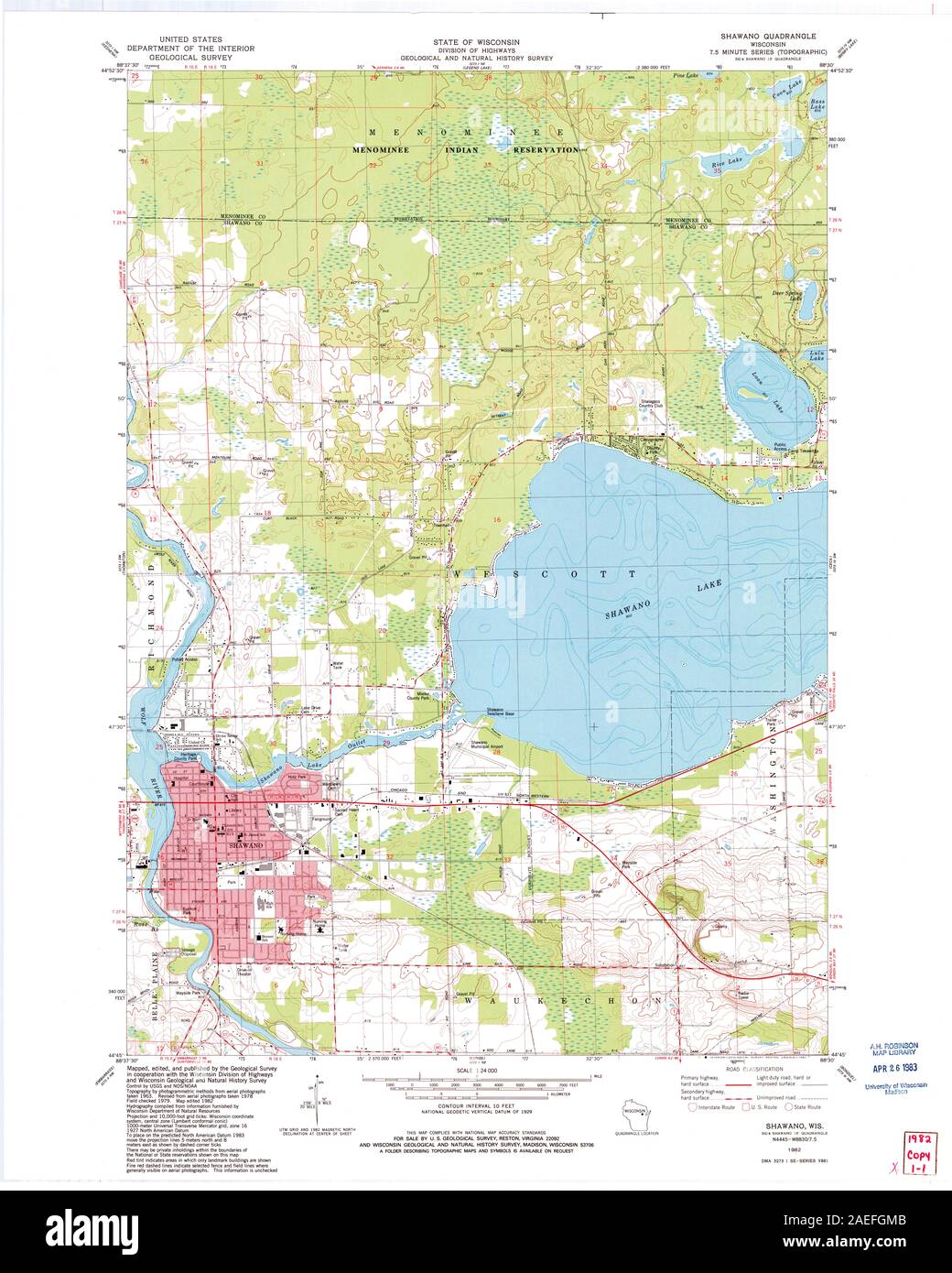 Map of shawano hi-res stock photography and images - Alamy