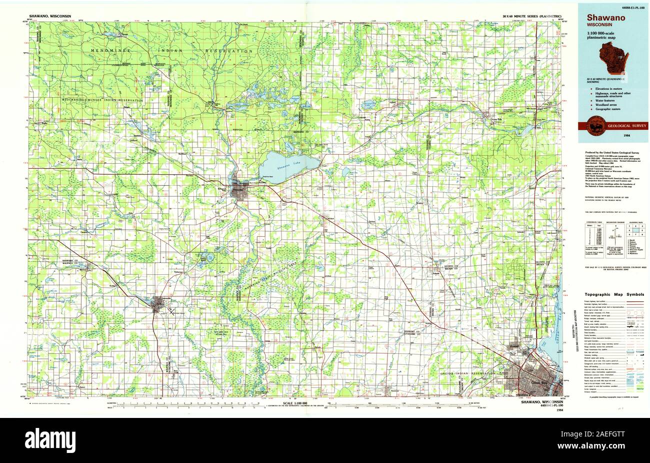 Map of shawano hi-res stock photography and images - Alamy