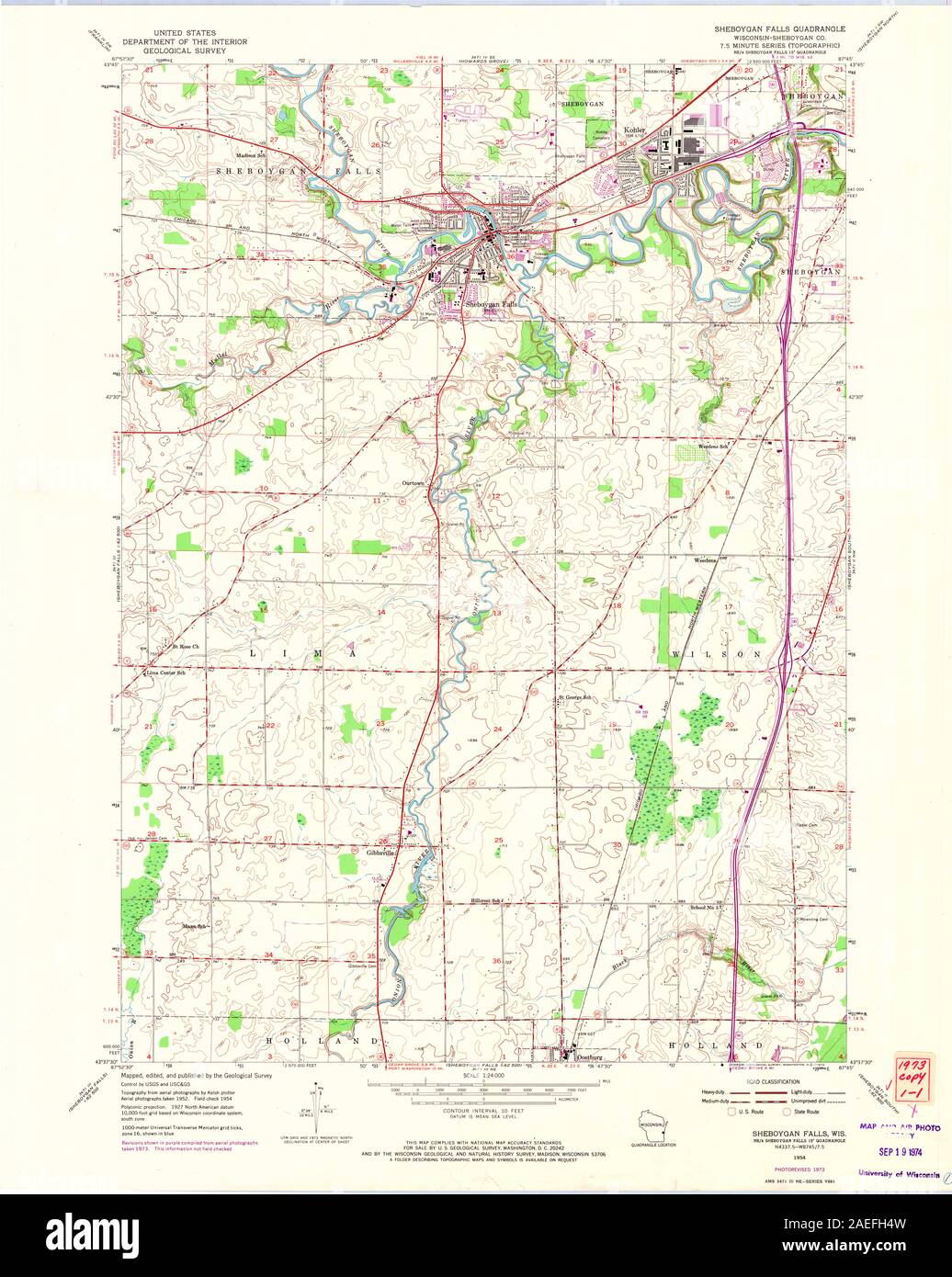 Map of sheboygan hi-res stock photography and images - Alamy