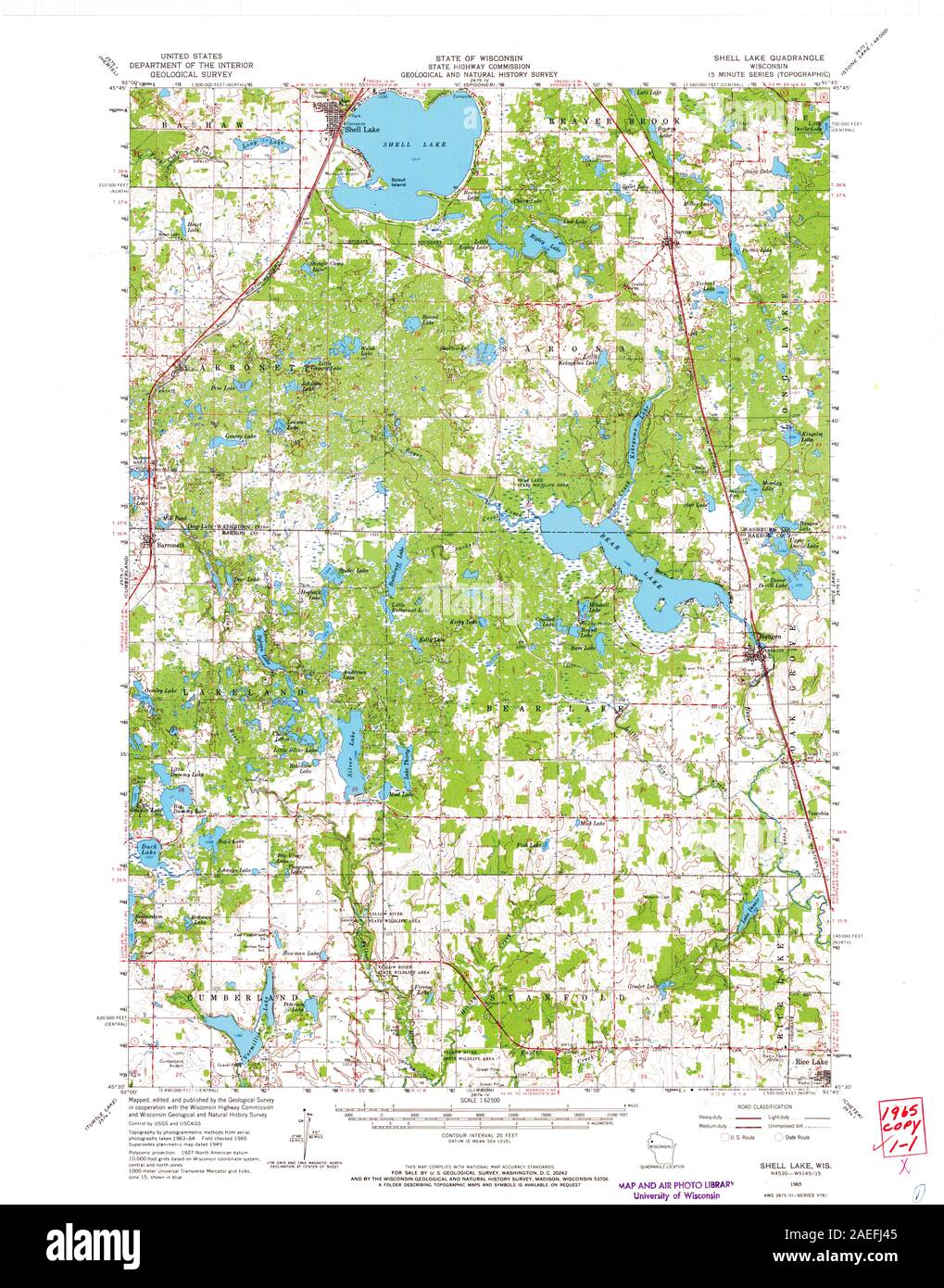 Map of shell lake Cut Out Stock Images & Pictures - Alamy