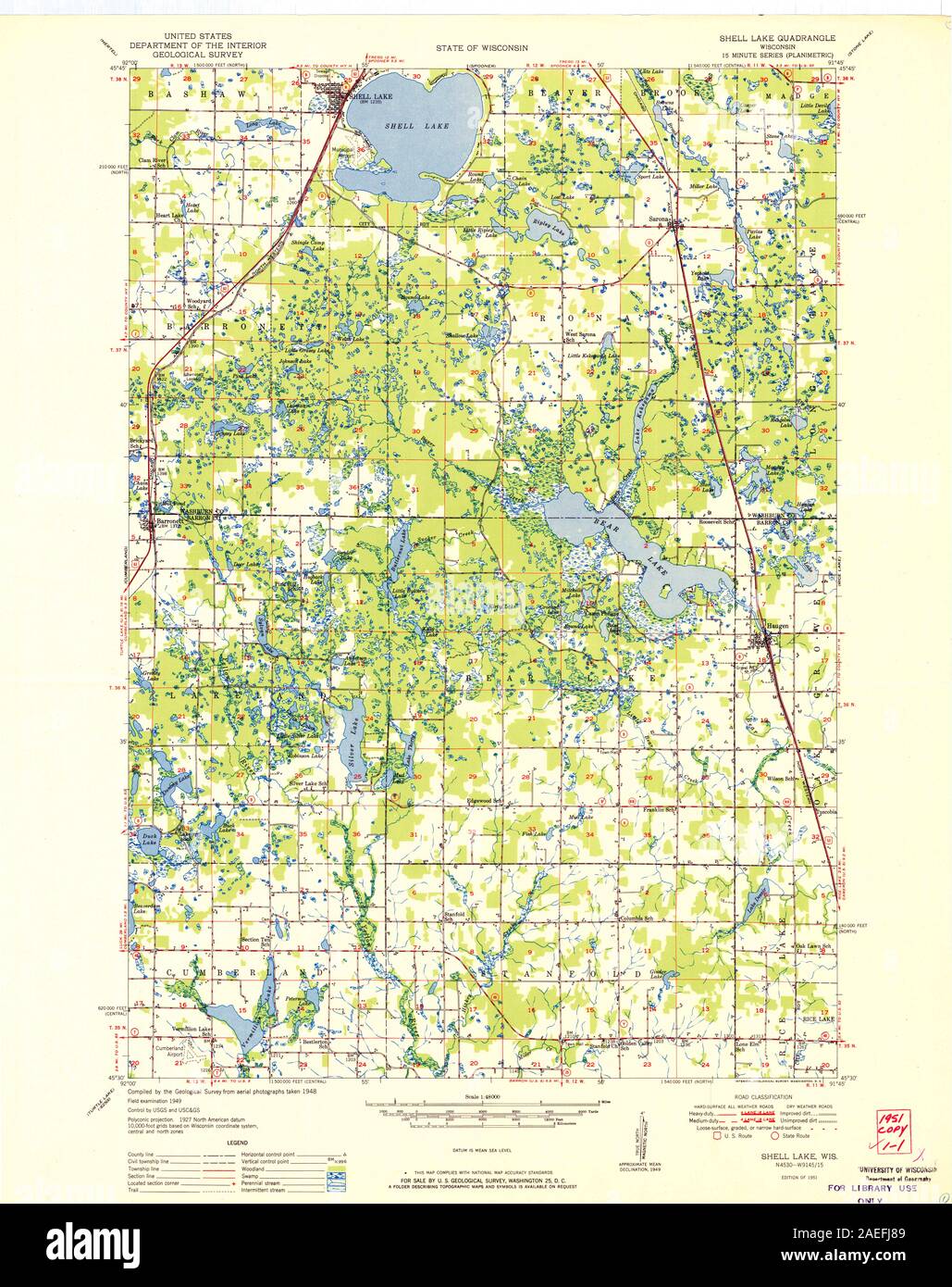 Map of shell lake hi-res stock photography and images - Alamy