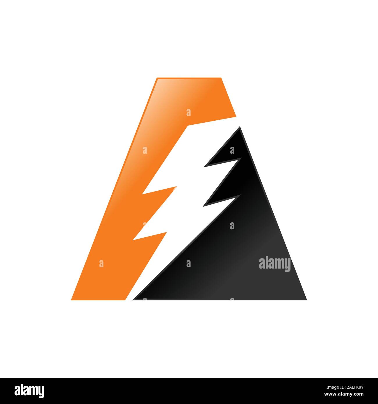 Initial A Lettermark Lightning Energy Vector Symbol Graphic Logo Icon ...