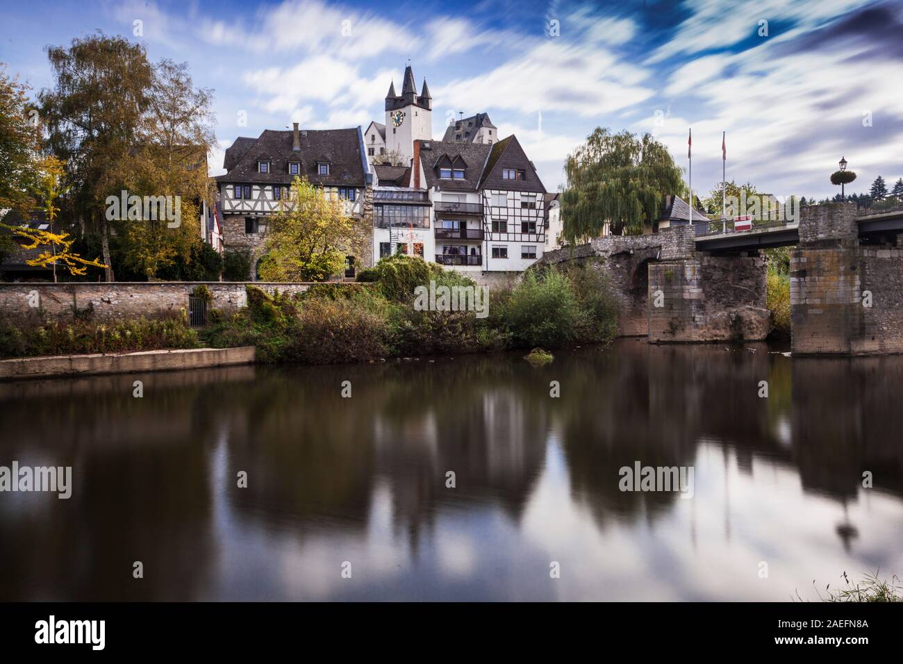 Diezer Counts Castle with name Grafenschloss at the river Lahn Stock ...