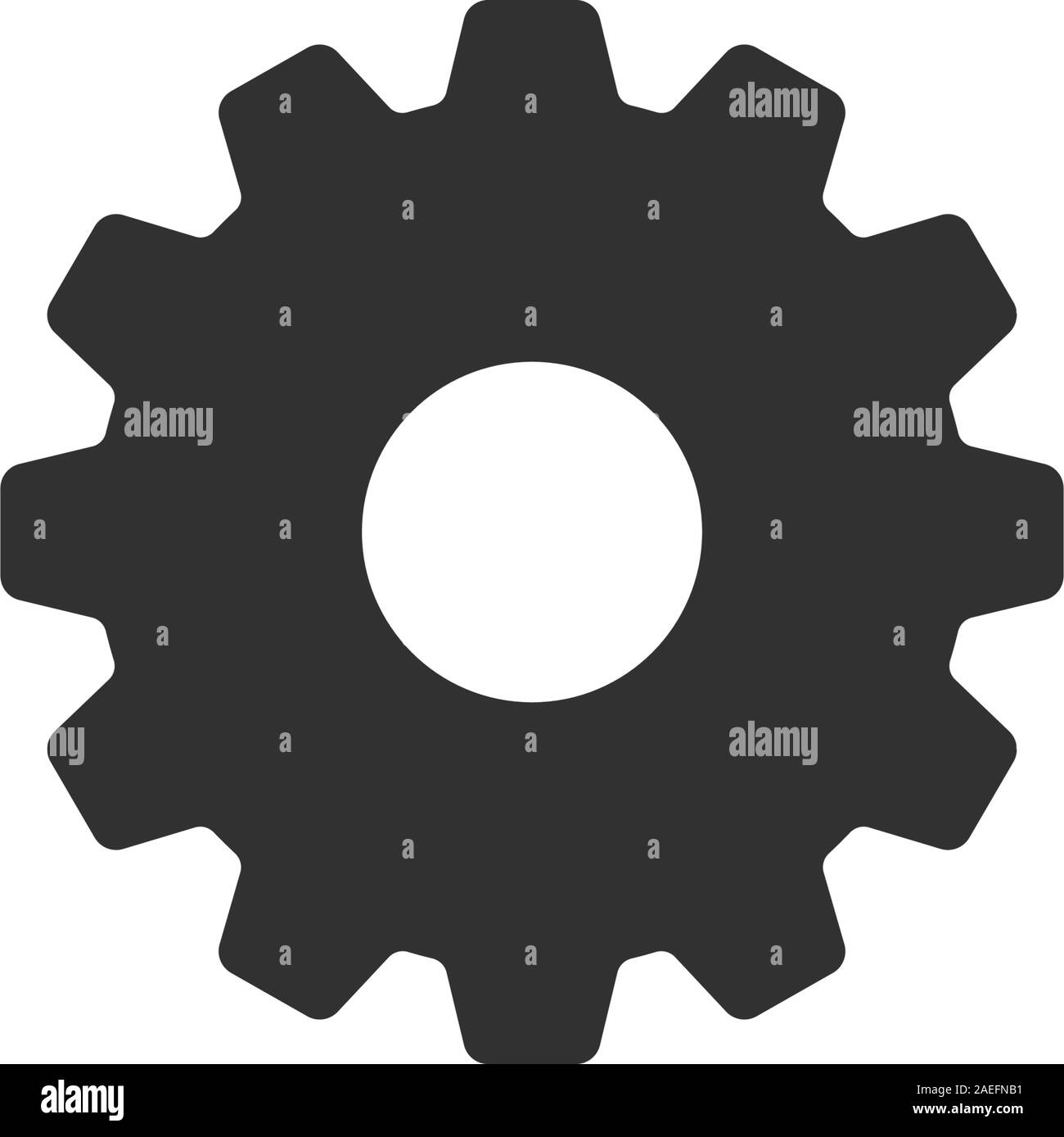 Cog or gear Icon . Simple flat symbol. Perfect Black pictogram ...