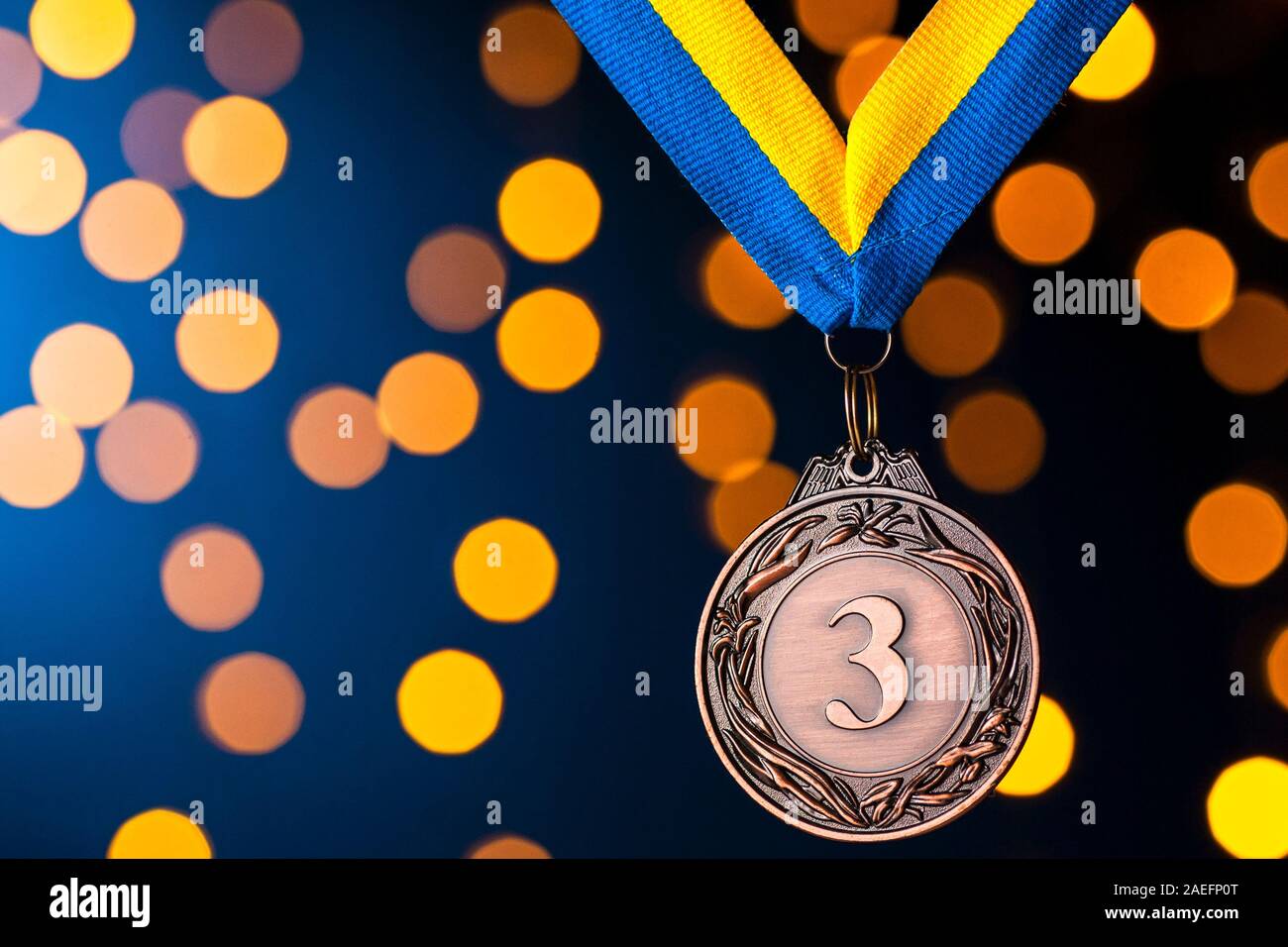 Third placed runner up medallion on a ribbon Stock Photo - Alamy