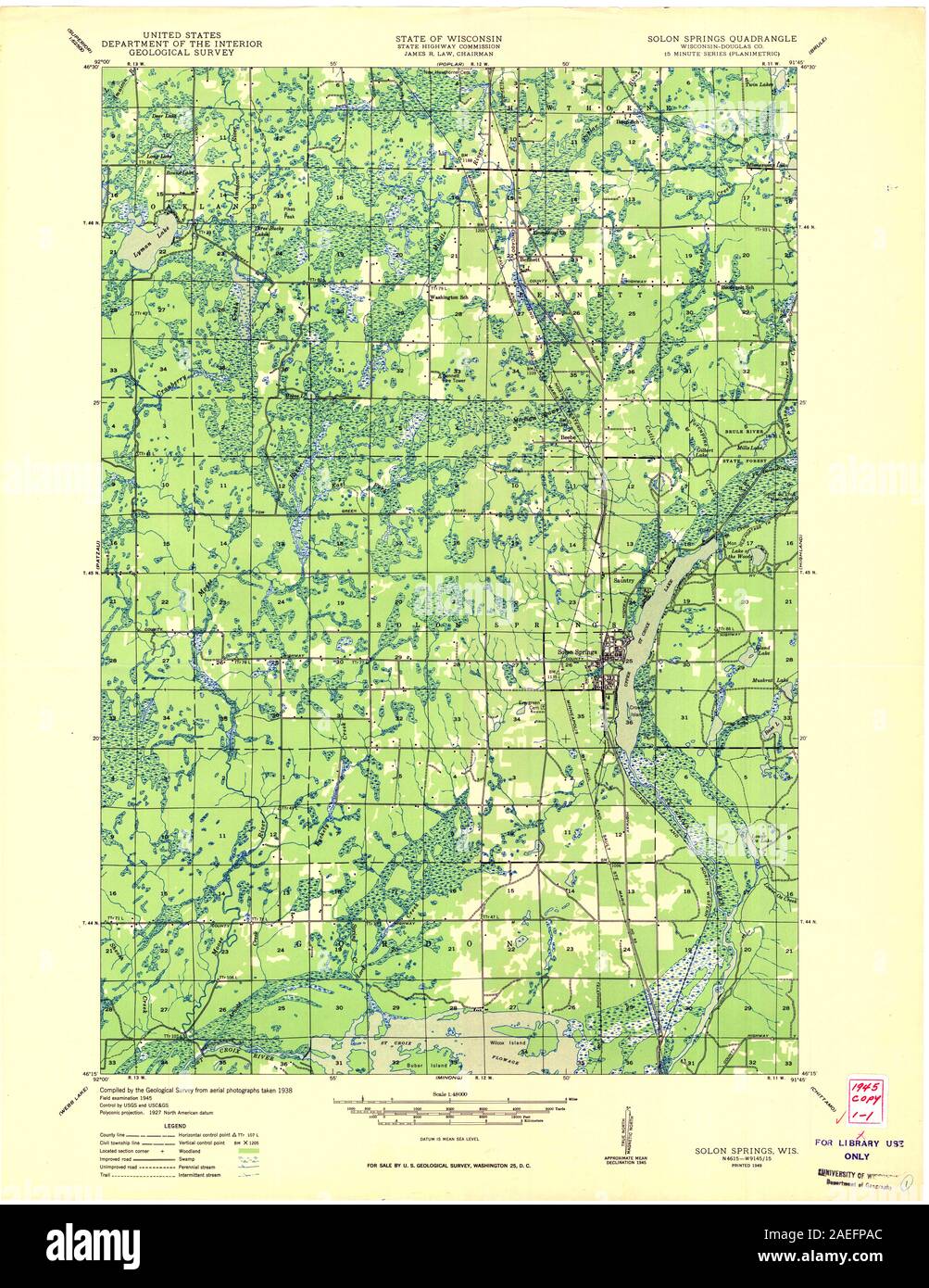 Map of solon springs hi-res stock photography and images - Alamy