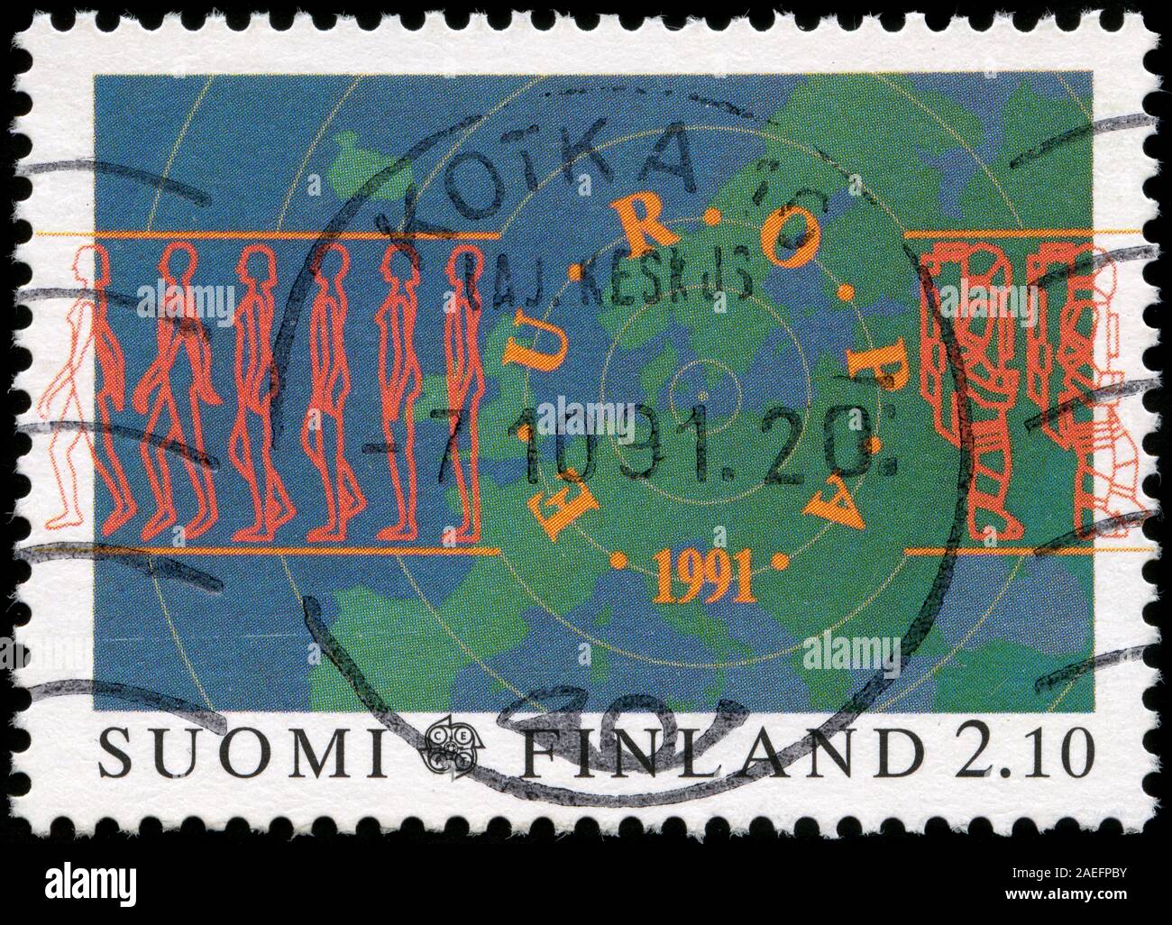 Map of Europe and human figures Stock Photo - Alamy