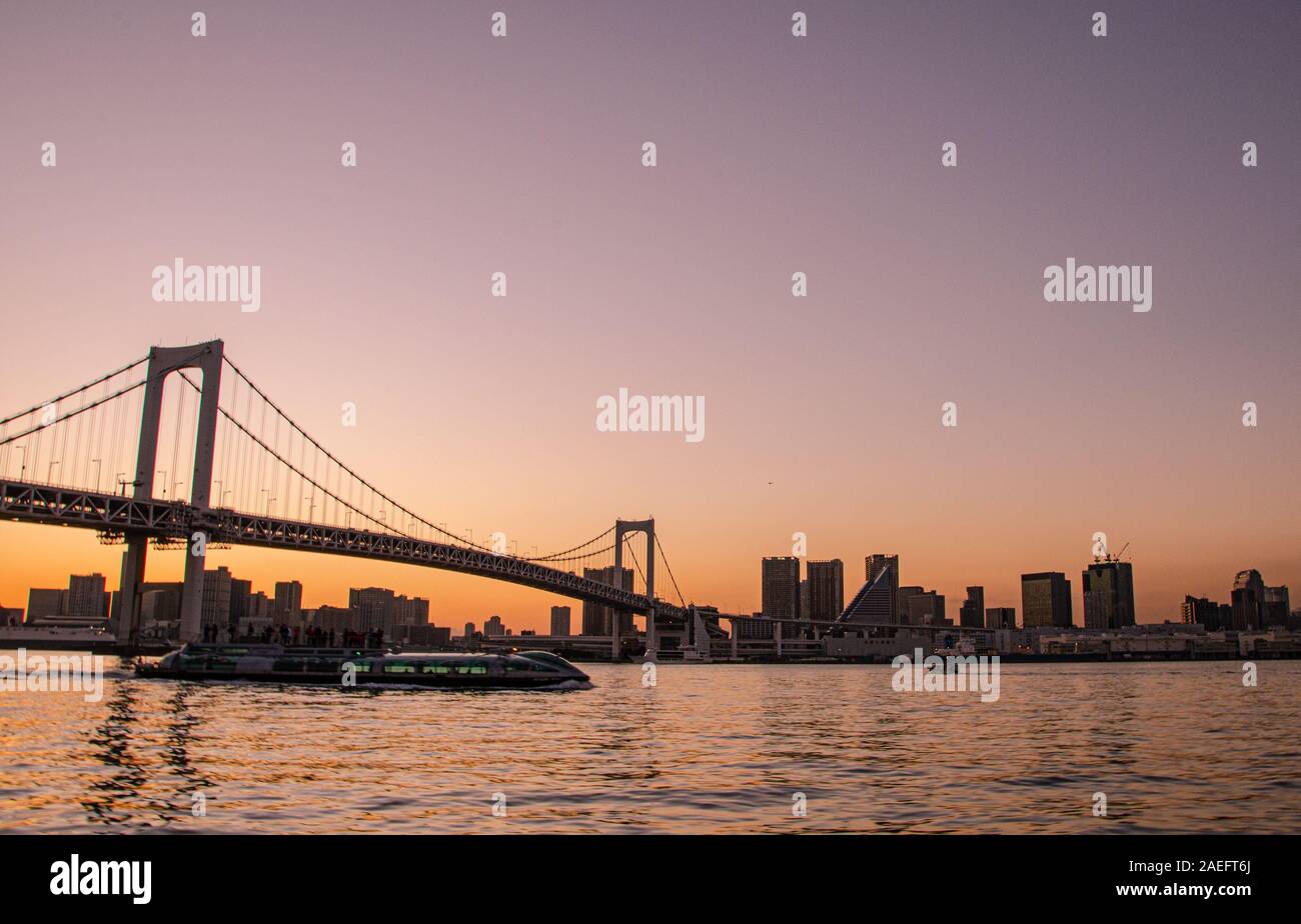 Sunset in Tokyo River, Japan Stock Photo - Alamy
