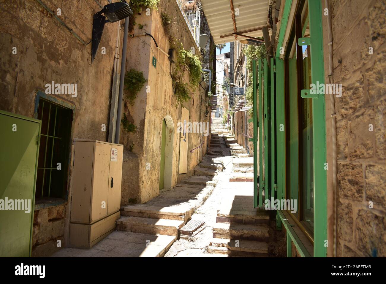 Street view of Nazareth Old City on a sunny day in June 2019 Stock ...