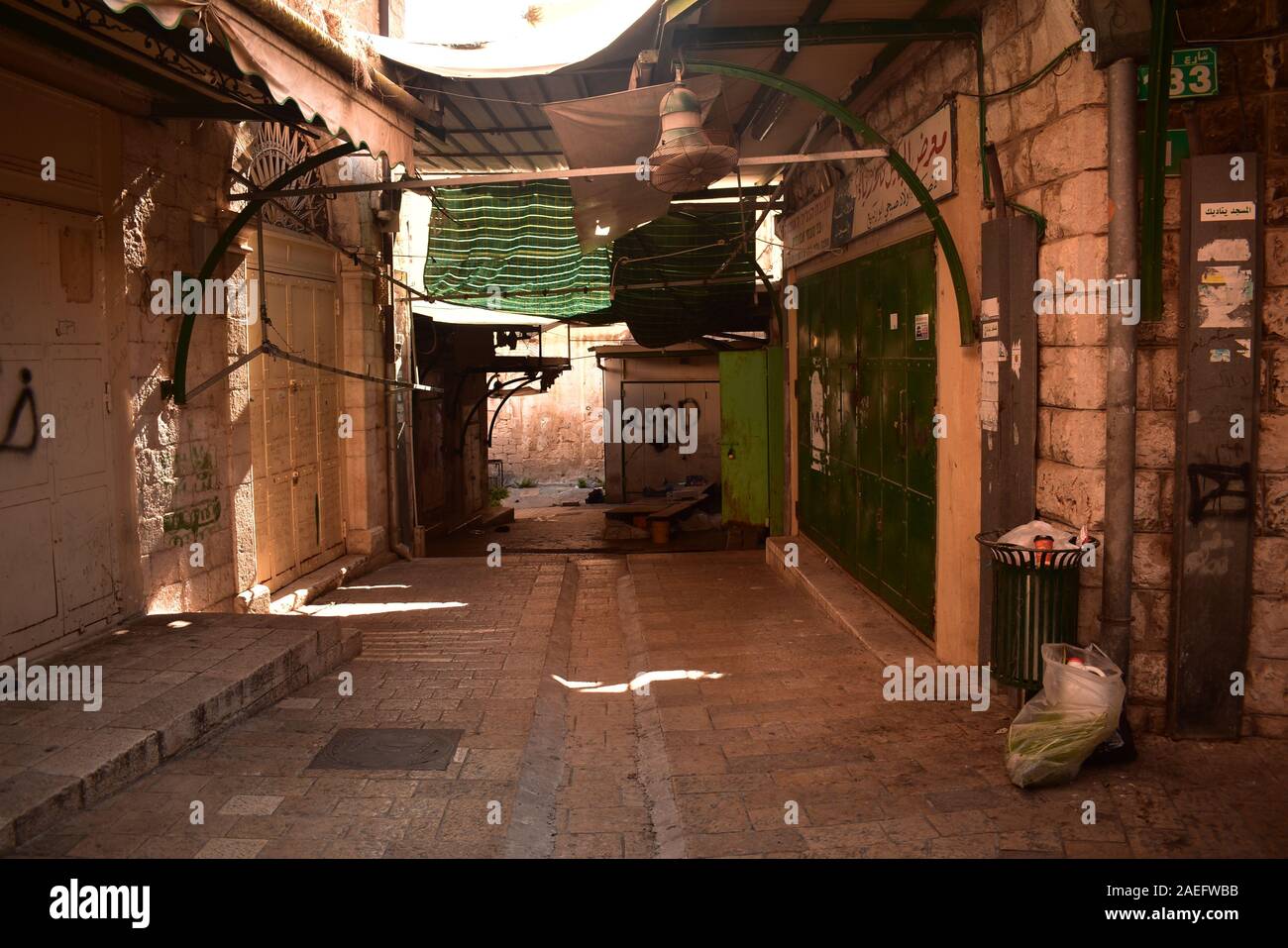 Street view of Nazareth Old City on a sunny day in June 2019 Stock ...