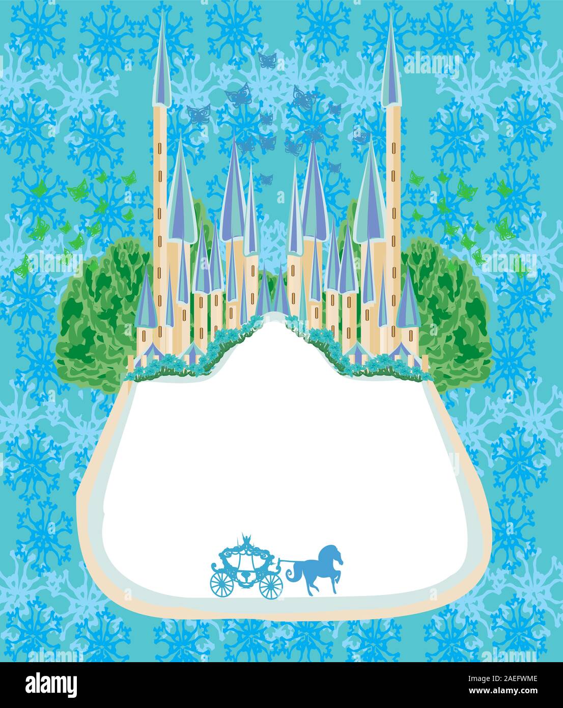 Beautiful fairytale castle frame Stock Photo - Alamy