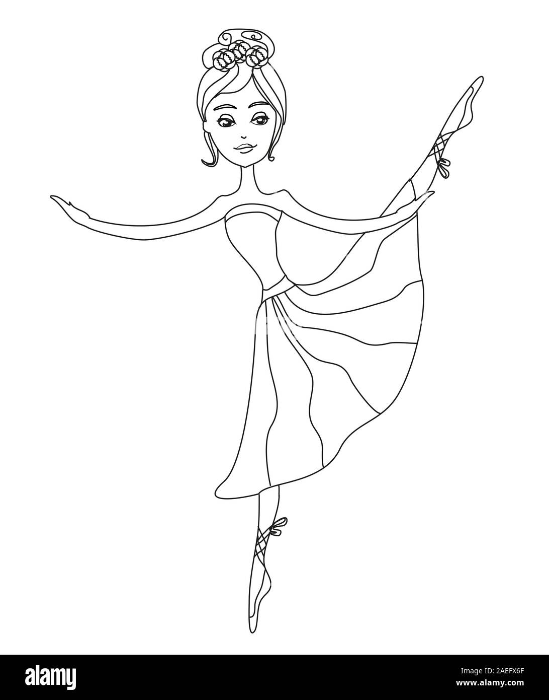 Beautiful ballerina, graphic doodle illustration Stock Photo - Alamy