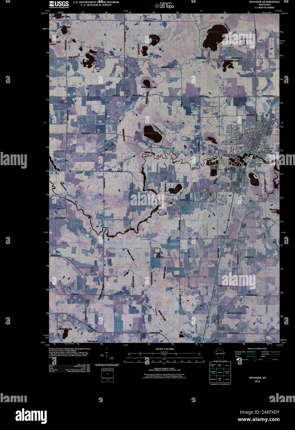 Map of spooner hi-res stock photography and images - Alamy
