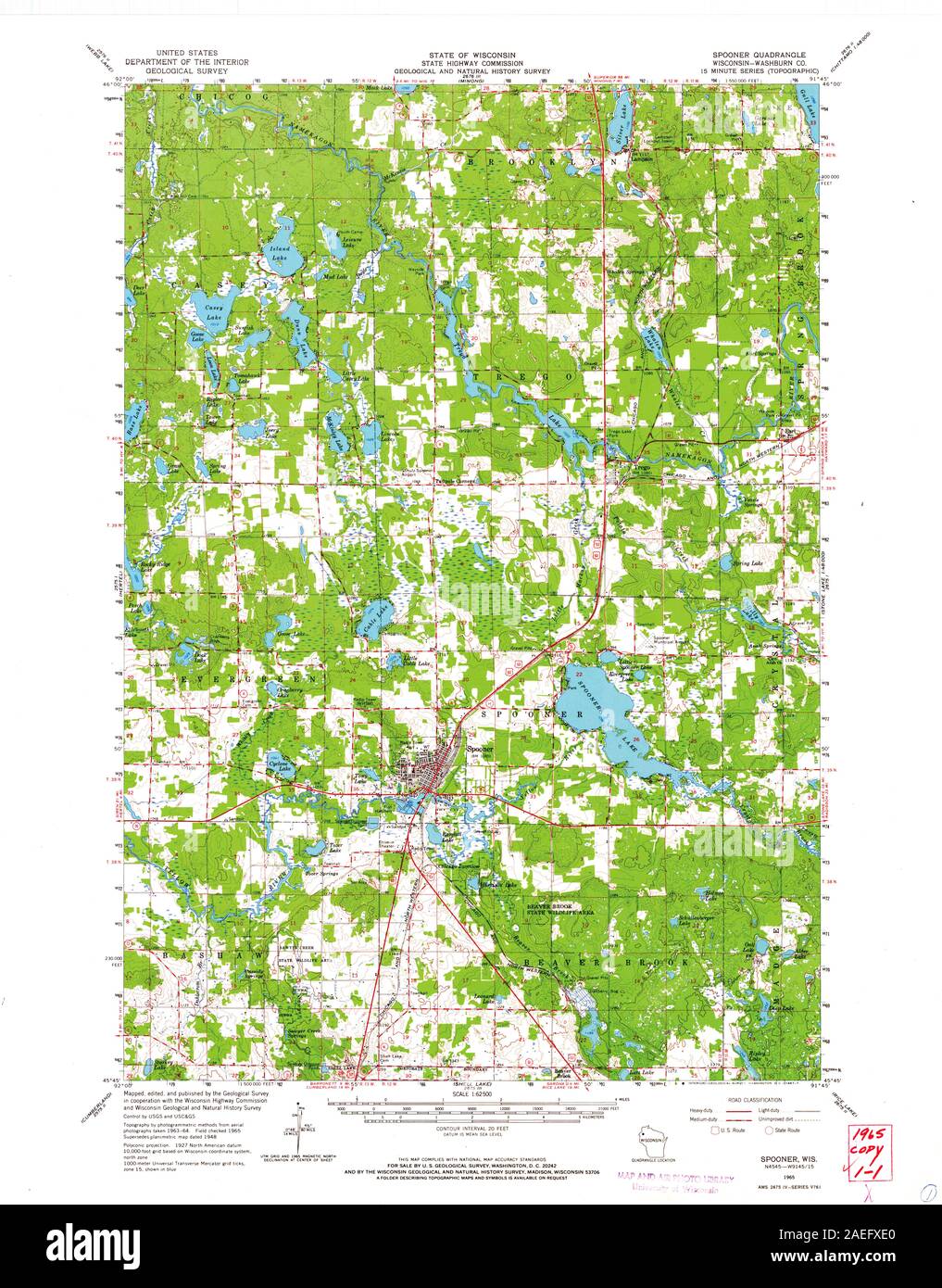 Map of spooner Cut Out Stock Images & Pictures - Alamy