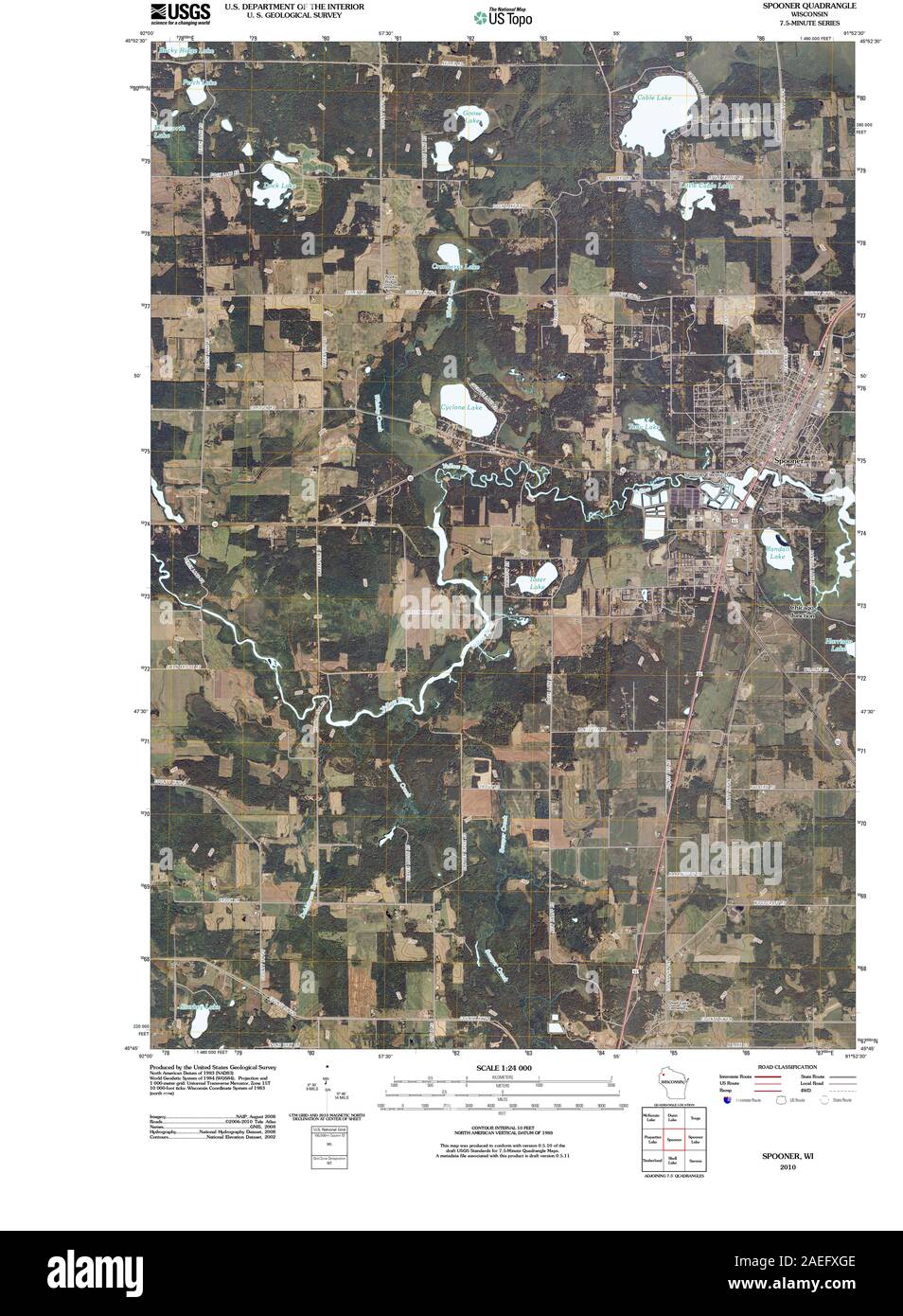 Map of spooner hi-res stock photography and images - Alamy