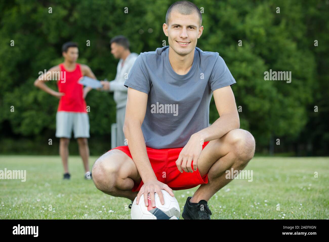concept of man football ball sport Stock Photo - Alamy