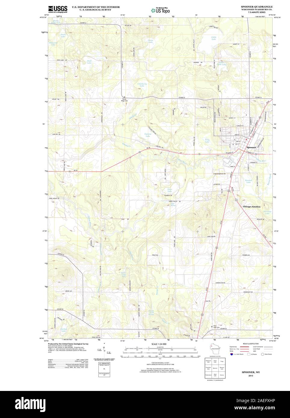 Map of spooner hi-res stock photography and images - Alamy