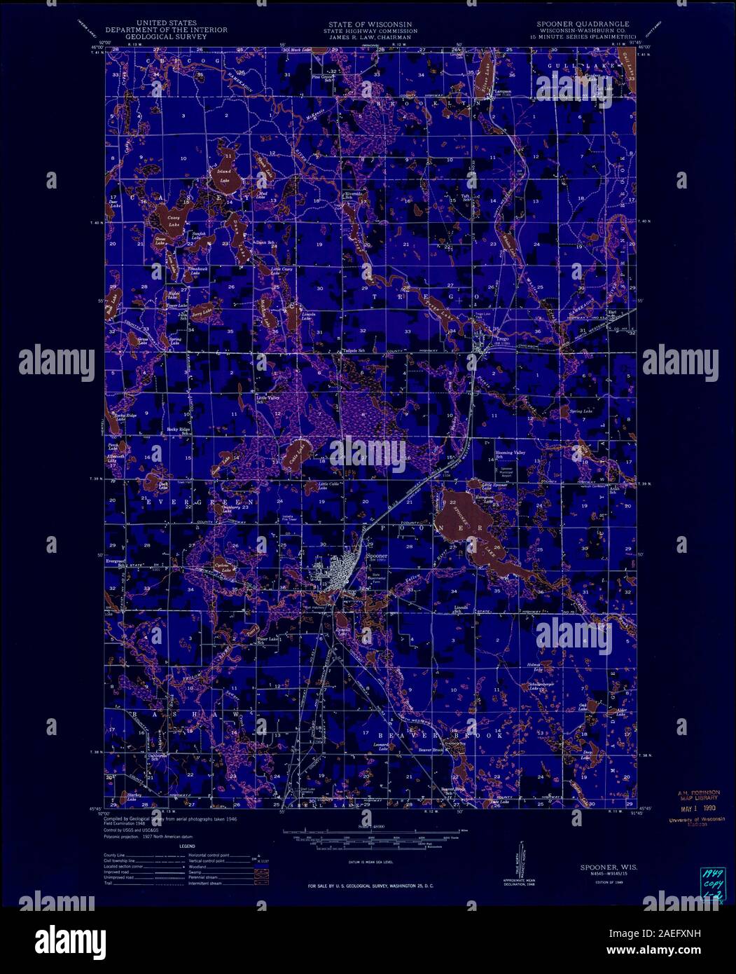 Map of spooner hi-res stock photography and images - Alamy