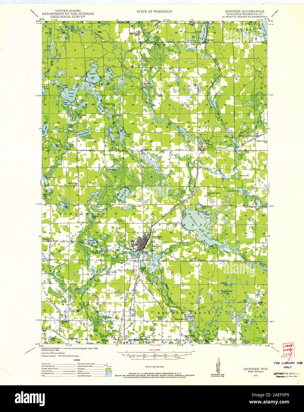 Map of spooner hi-res stock photography and images - Alamy