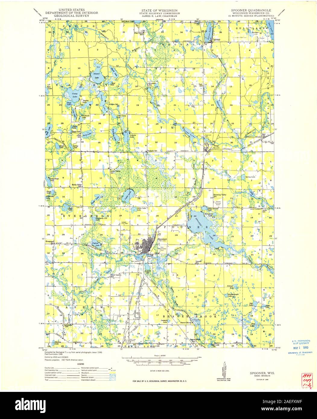 Map of spooner hi-res stock photography and images - Alamy