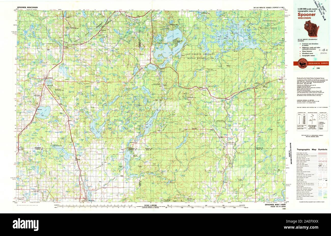 Map of spooner hi-res stock photography and images - Alamy