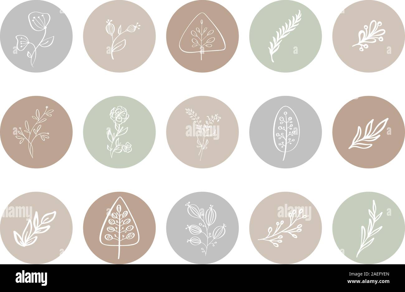 Highlight Cover Icon. Highlight Story Natural. Hand Drawn Floral Logo ...