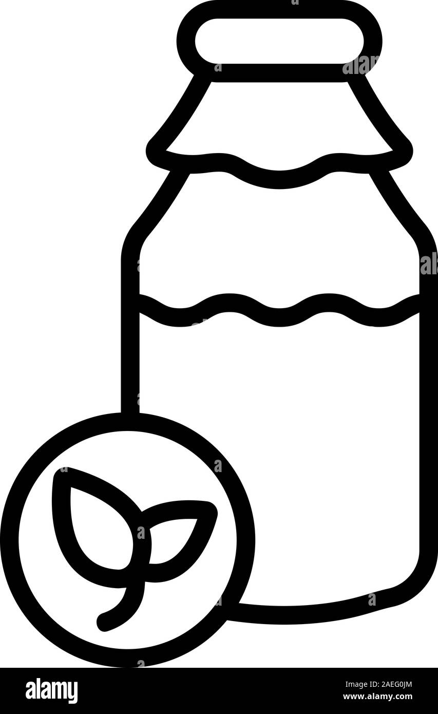 Natural pure milk vector icon. Isolated contour symbol illustration ...