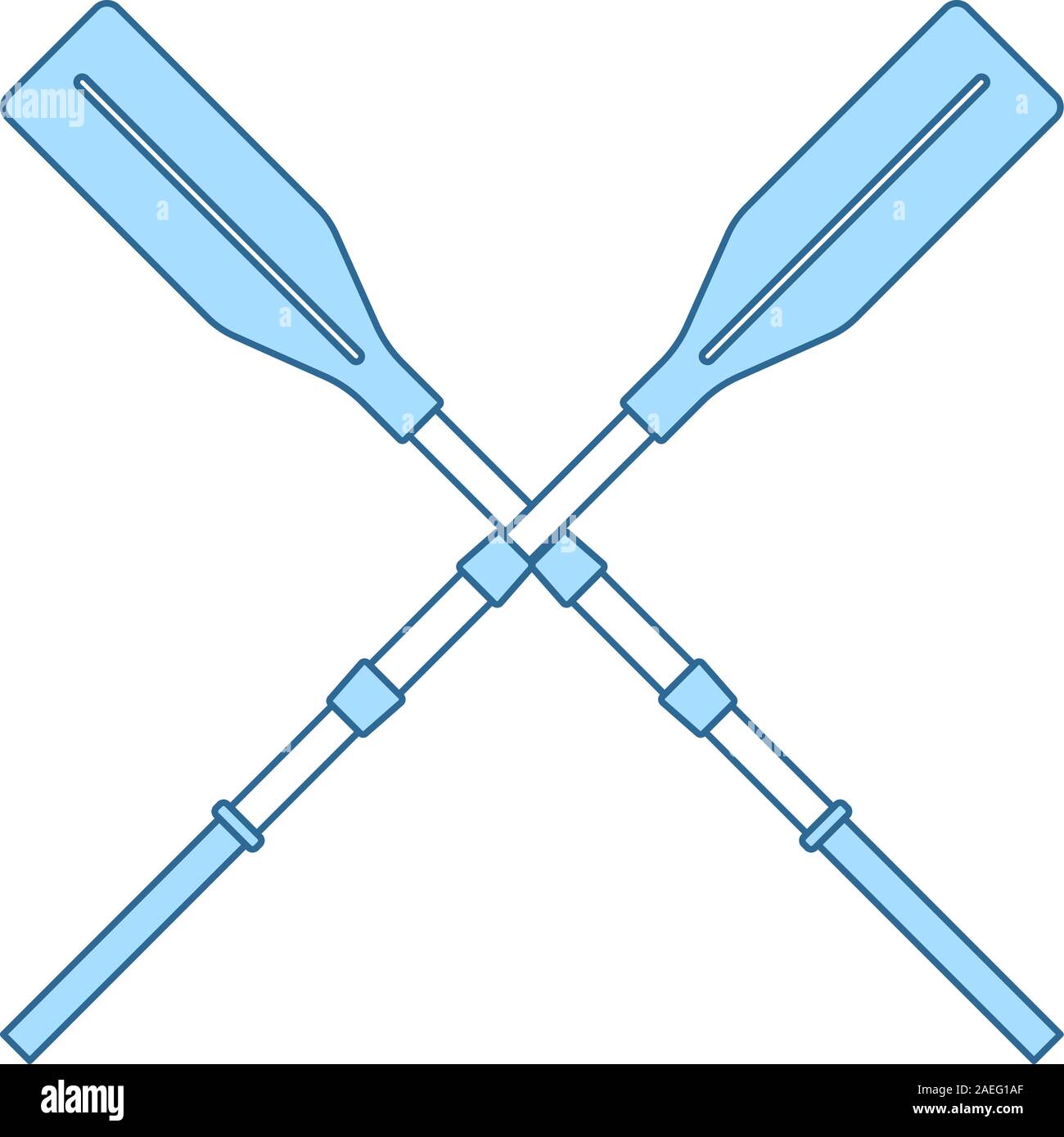 Icon Of Boat Oars. Thin Line With Blue Fill Design. Vector Illustration ...