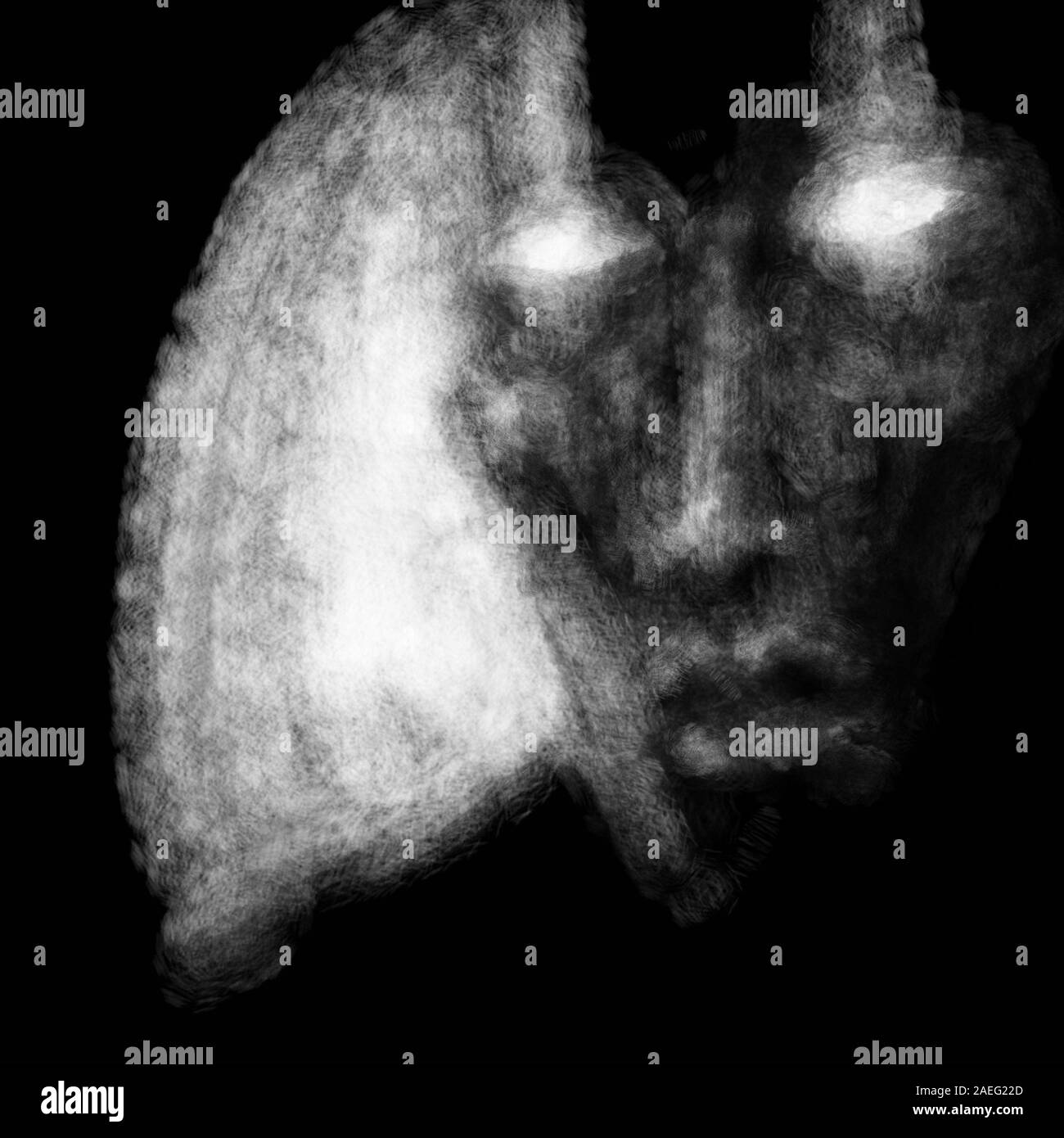 Scary dark god face in the moonlight. Black and white illustration in ...