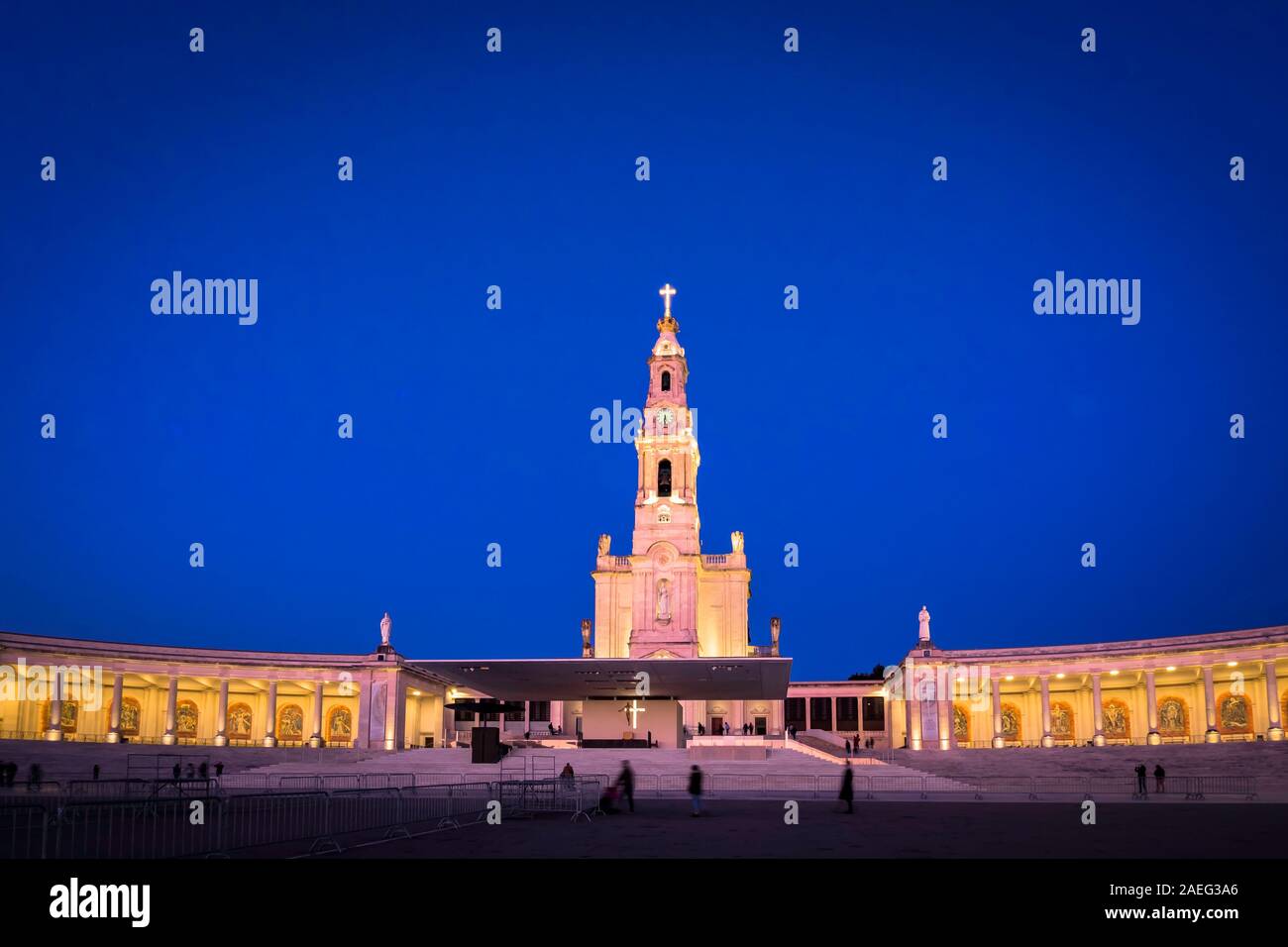 Evening light at the Shrine Of Our Lady Of The Rosary Of Fatima, Fatima ...