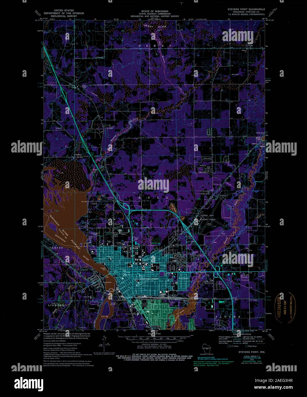 Map of stevens point hi-res stock photography and images - Alamy