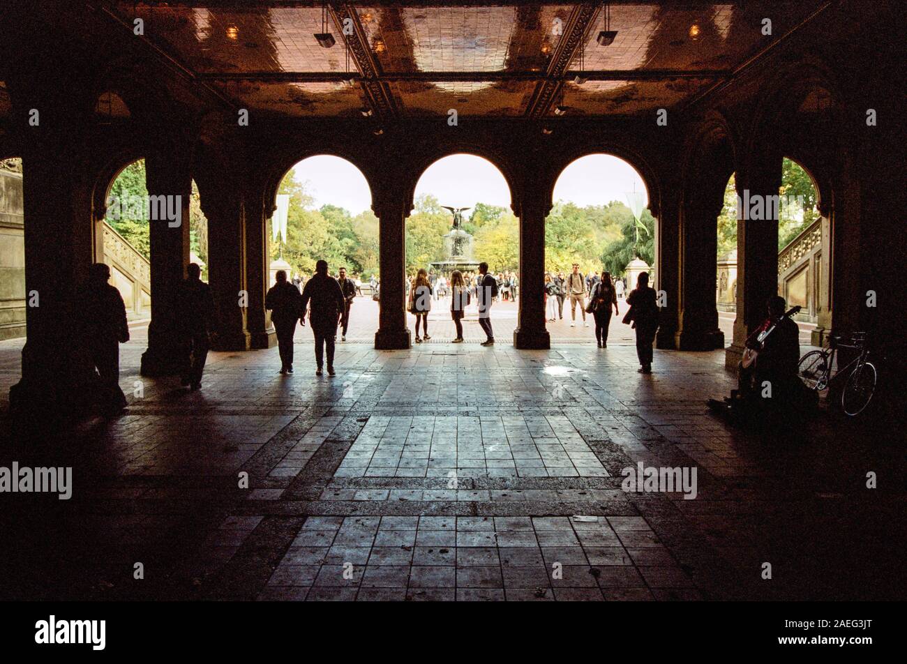 The pedestrian underpass at Bethesda Terrace, Central Park, New York ...