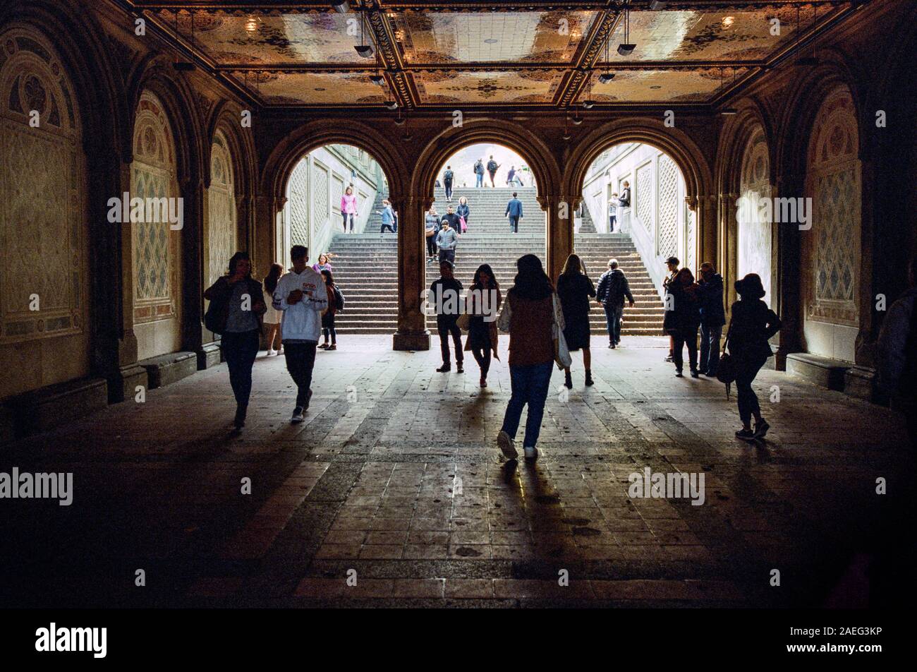 The Pedestrian Underpass At Bethesda Terrace High Resolution Stock ...