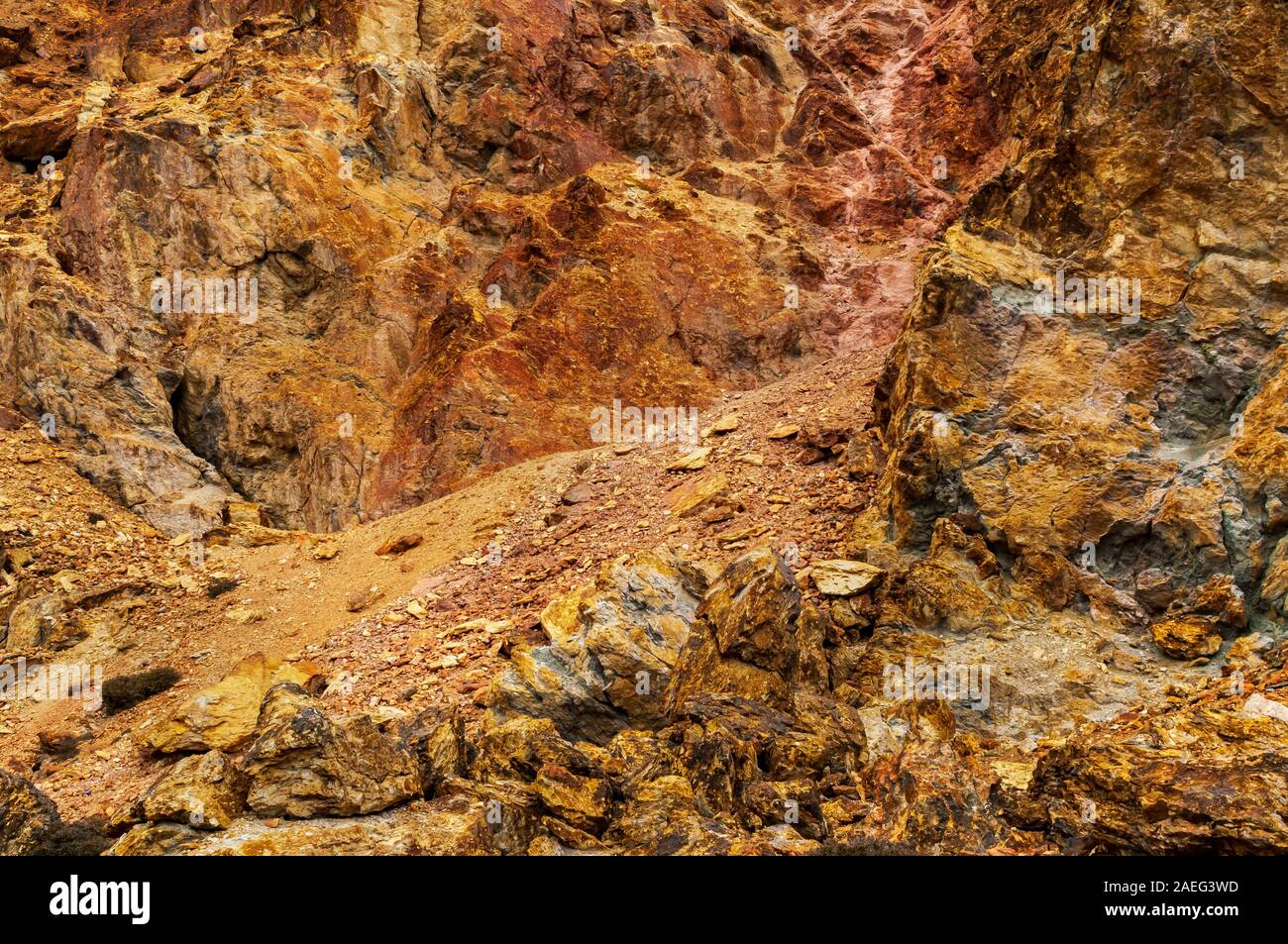 An excavation at Parys Mountain Copper Mine Stock Photo - Alamy