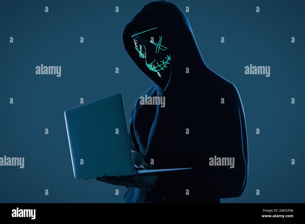 Hacker laptop hoodie hi-res stock photography and images - Alamy