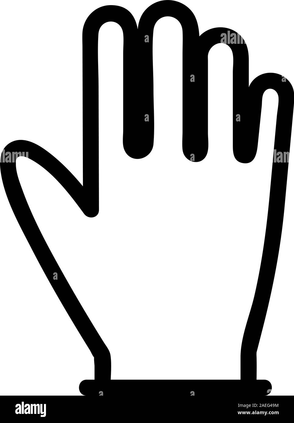 Rubber glove icon vector. Isolated contour symbol illustration Stock ...