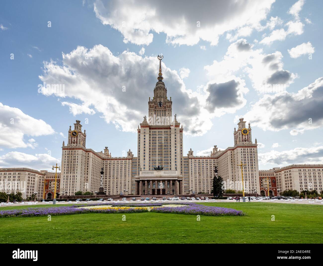 The lomonosov moscow state university main building spire hi-res stock ...