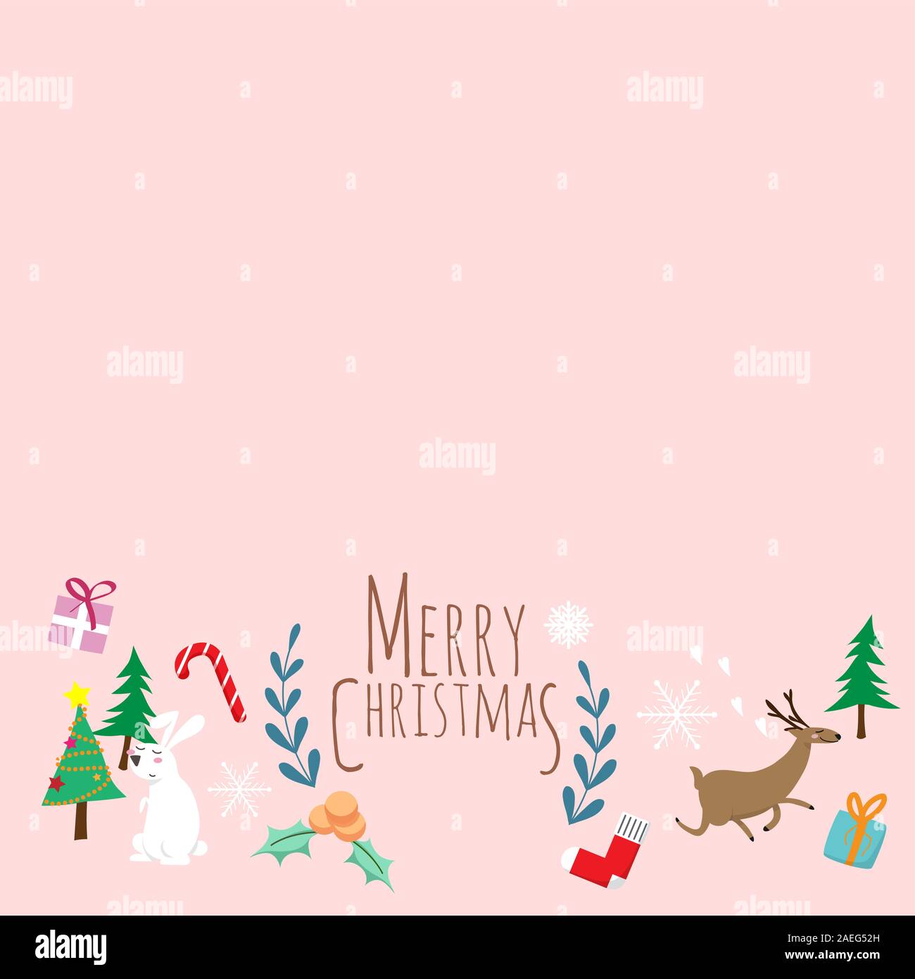 Christmas gift on pink Stock Vector Images - Alamy