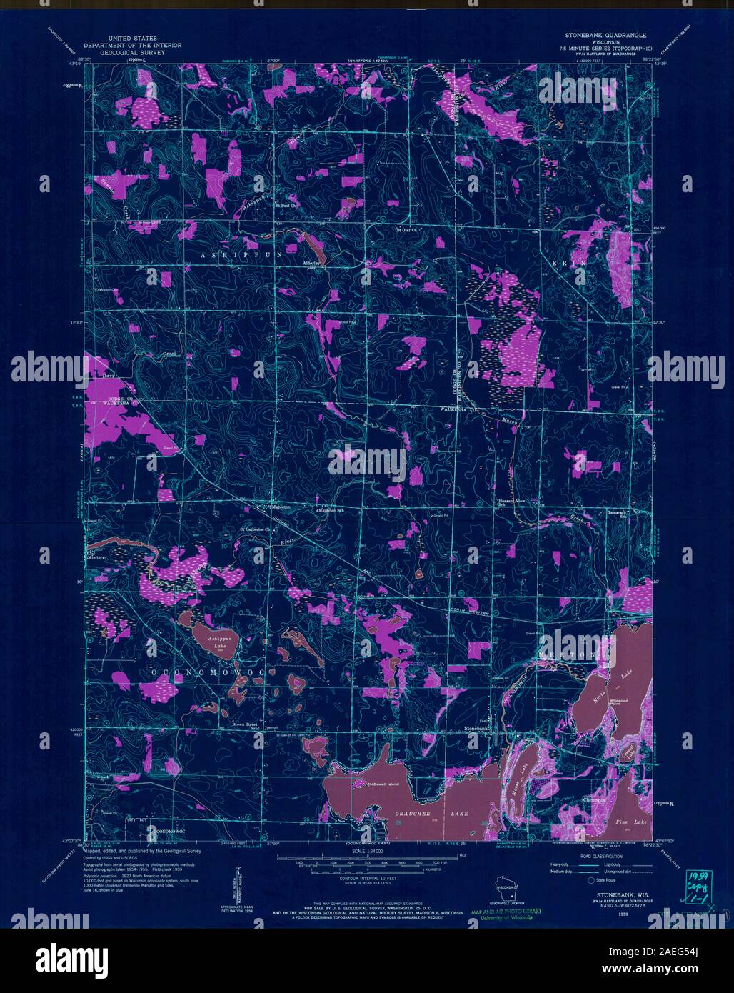 WI Stonebank 501966 1959 24000 Inverted Restoration Stock Photo - Alamy