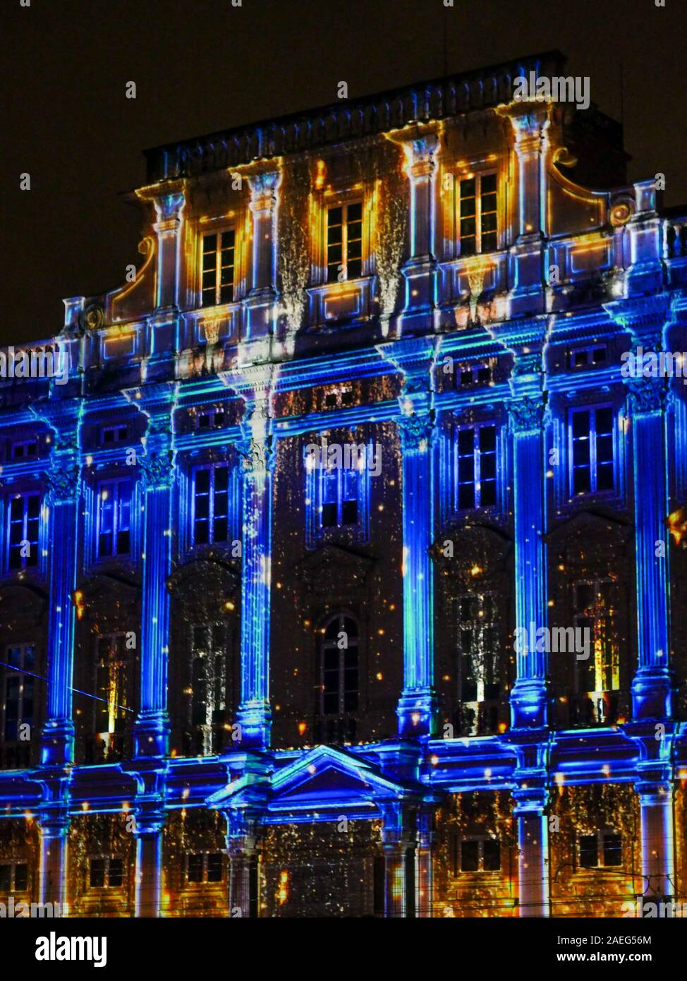 Light show at Terreaux square, Festival of the Lights 2019, Lyon ...