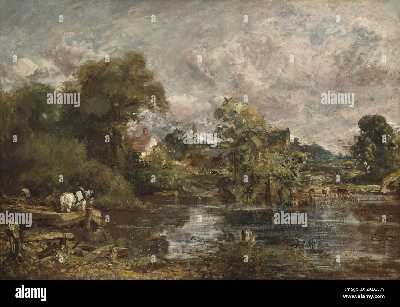A landscape painting by John Constable from 1818-1819 titled The White ...