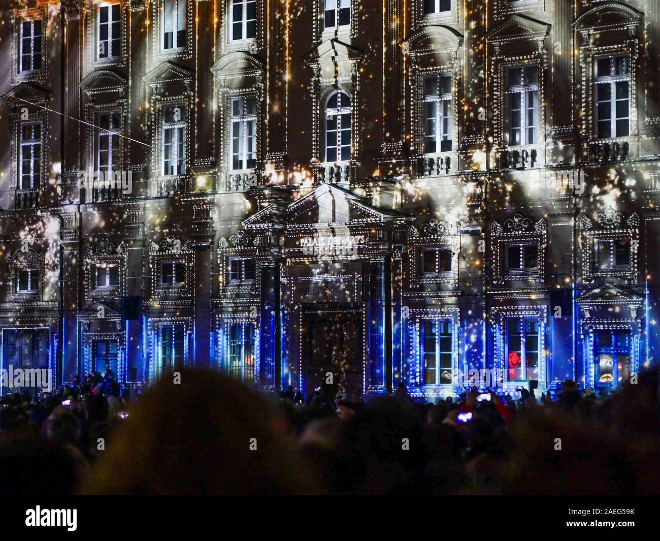 Light show at Terreaux square, Festival of the Lights 2019, Lyon ...