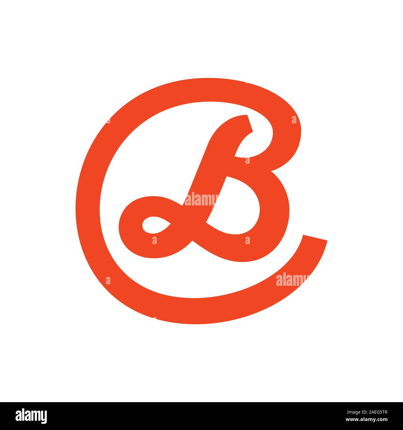 Script Initial B Lettermark in Circle Vector Symbol Graphic Logo Icon ...