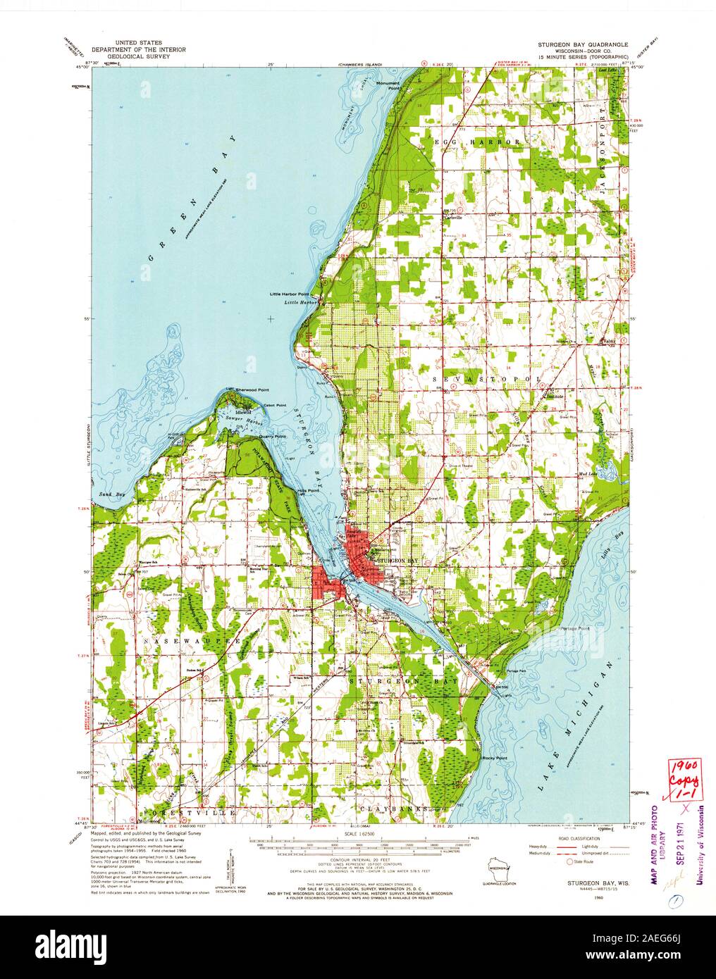 Sturgeon bay map hi-res stock photography and images - Alamy