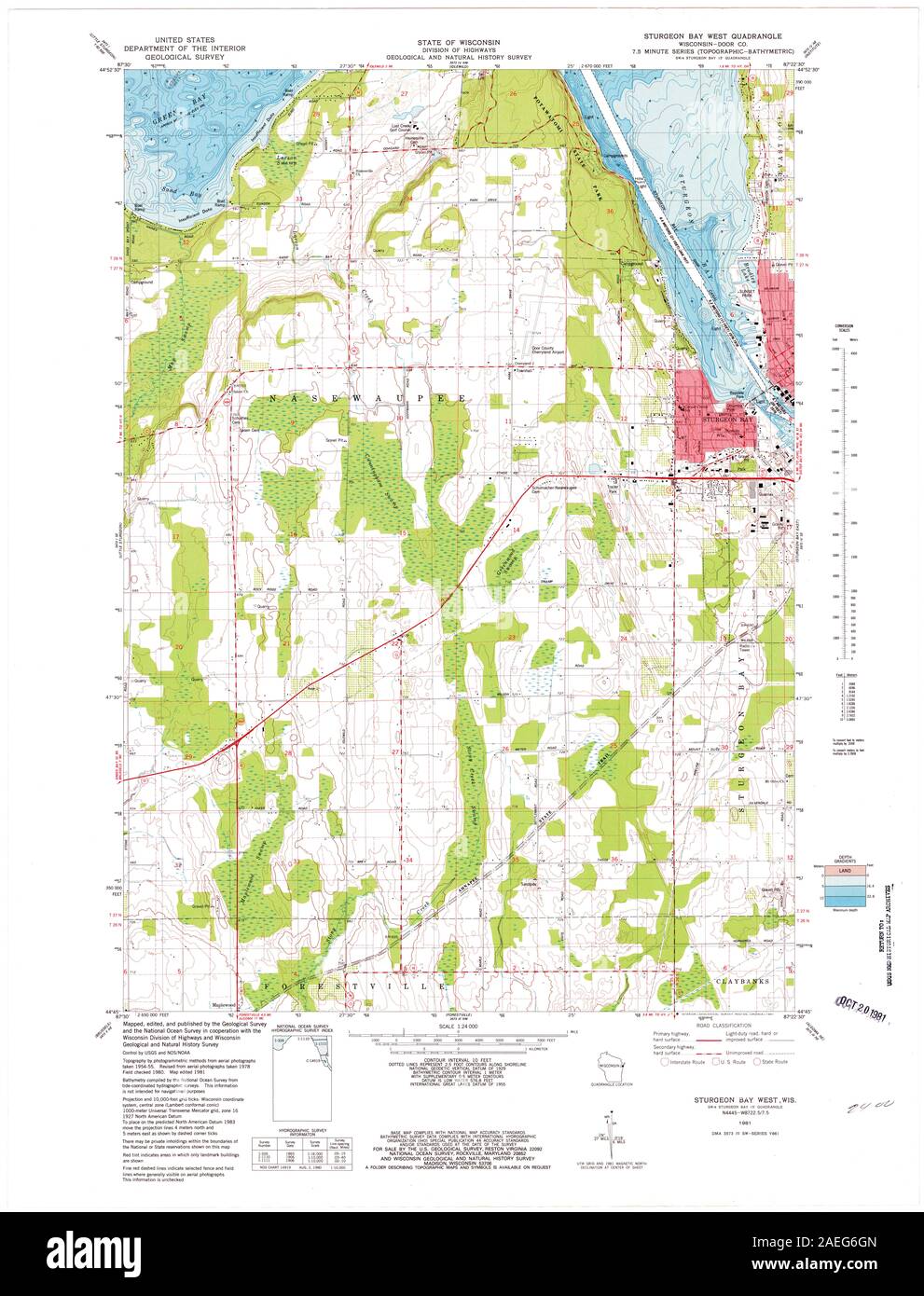Map of sturgeon bay hi-res stock photography and images - Alamy