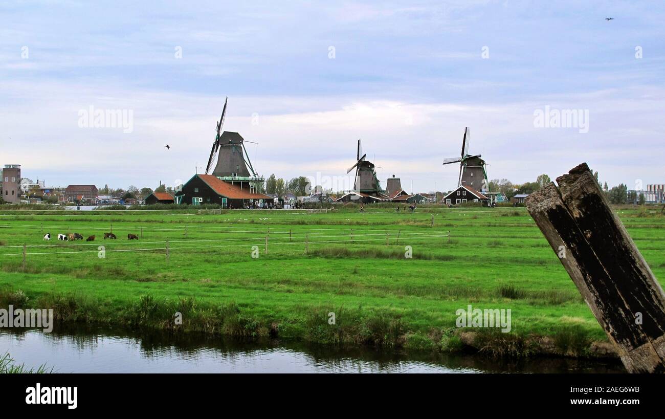 Landscape with traditional Dutch windmill Stock Photo - Alamy
