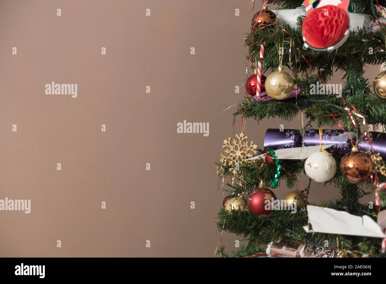 close up of Christmas tree and space to write caption Stock Photo - Alamy